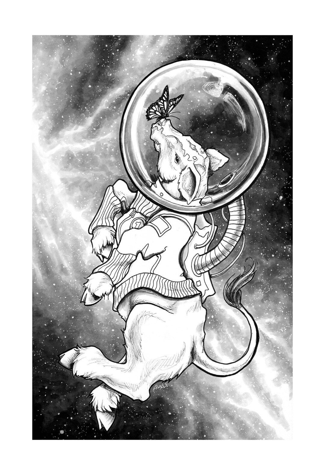 Space Cow 13x19 Fine Art Print - Etsy
