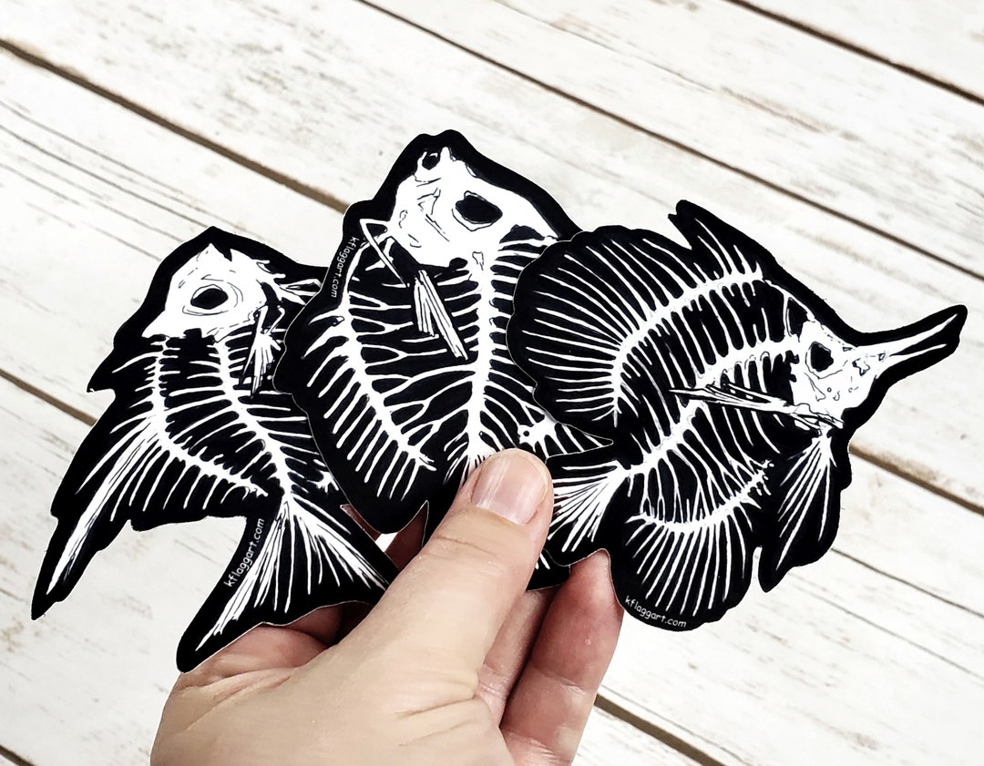 Tropical Fish Bones Sticker Pack: Angelfish & Butterflyfish - Set of 3 ...