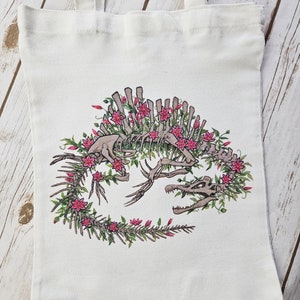 Spinosaurus and Pink Clematis Tote Bag - Etsy