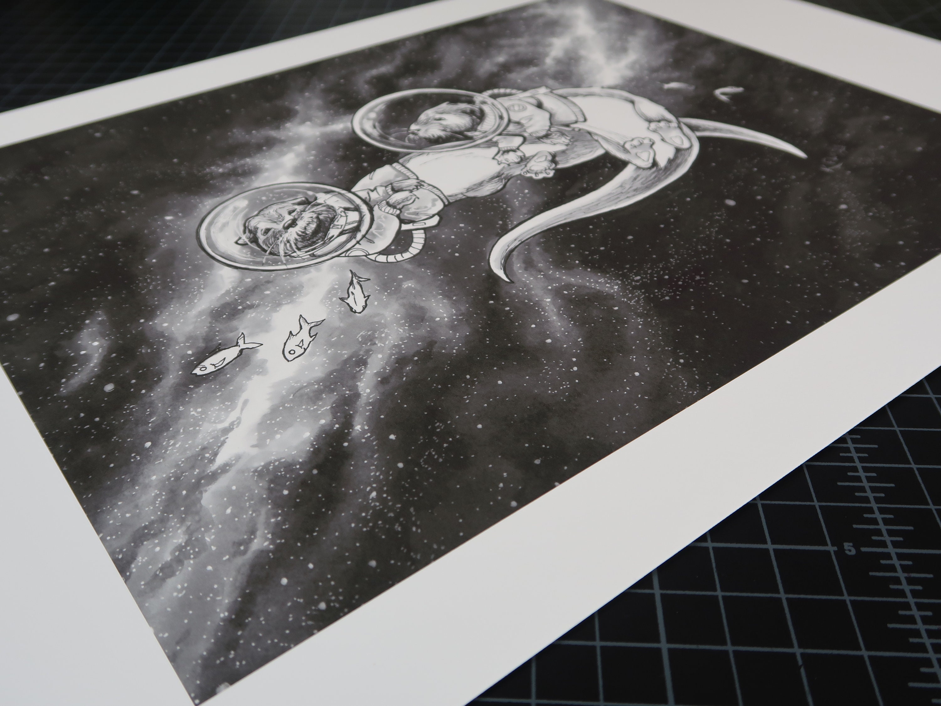 Otter Space 19 x 13 Fine art Print | Etsy
