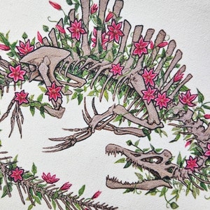Spinosaurus and Pink Clematis Tote Bag - Etsy
