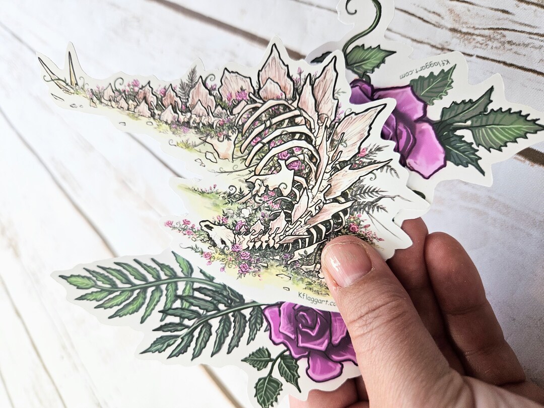 Stegosaurus Overgrowth Skeleton Sticker 3-pack - Etsy