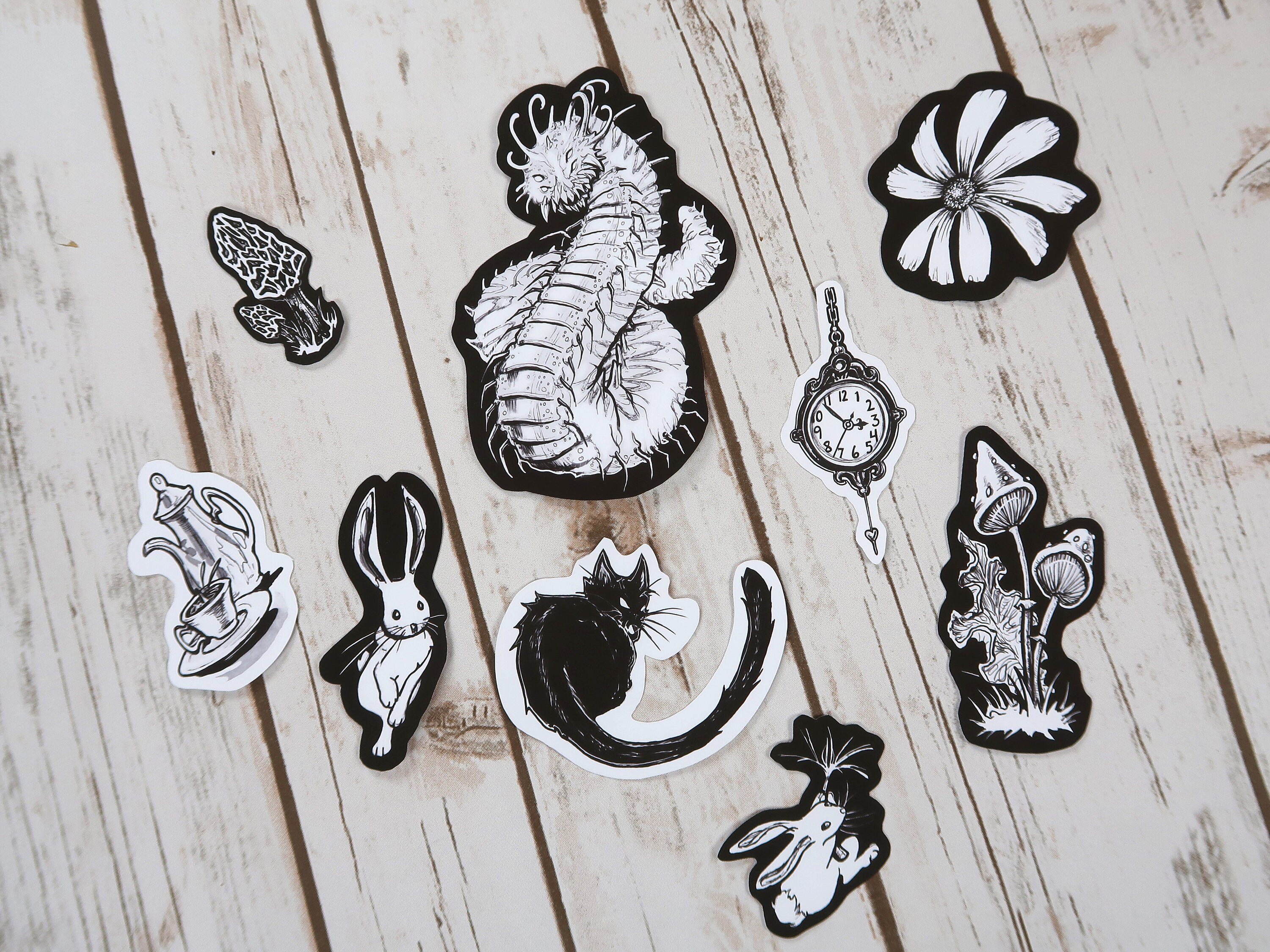 Follow the White Rabbit Sticker Pack 9 Stickers | Etsy