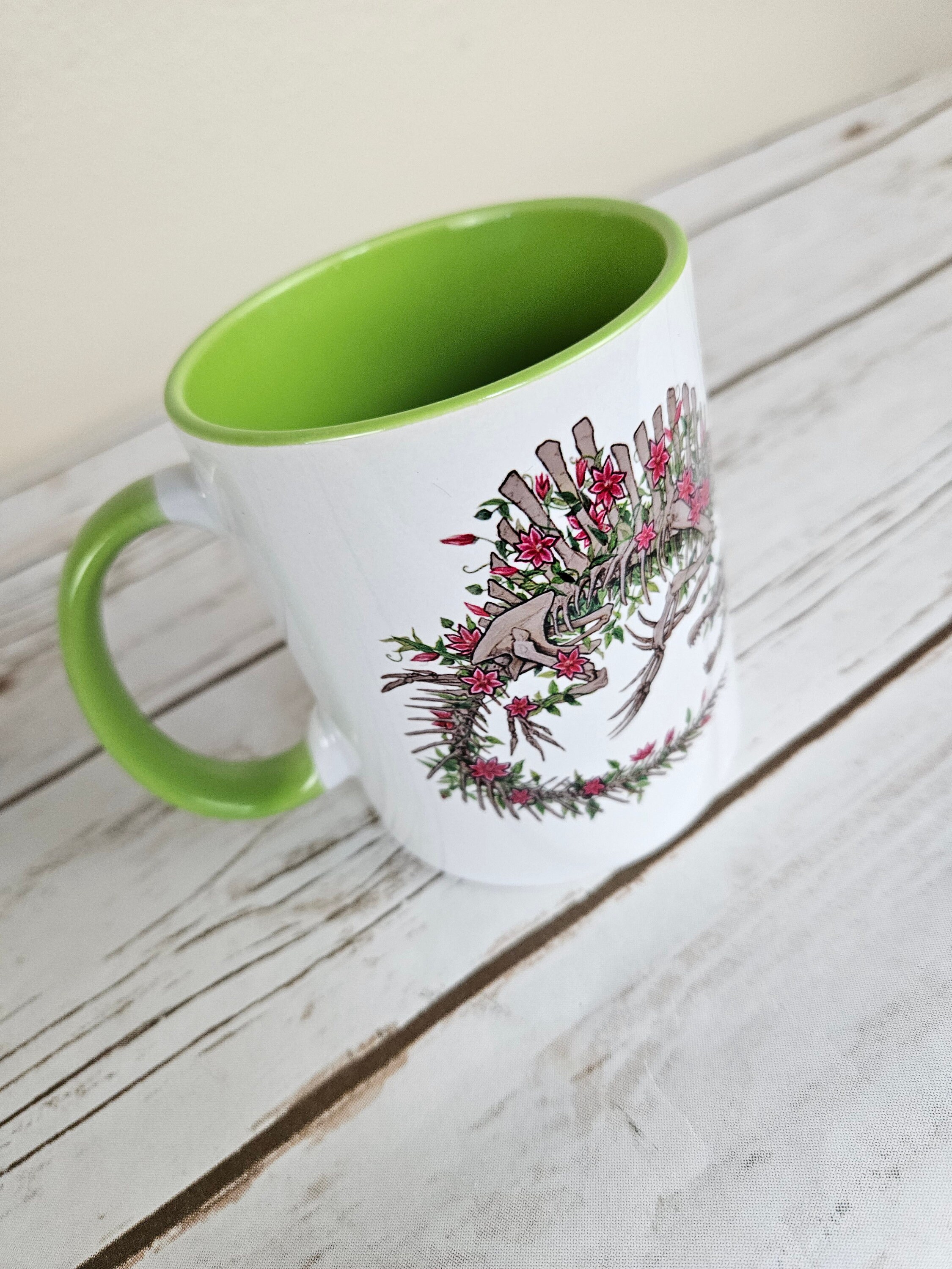 Spinosaurus and Pink Clematis Skeleton 11oz Ceramic Mug - Etsy