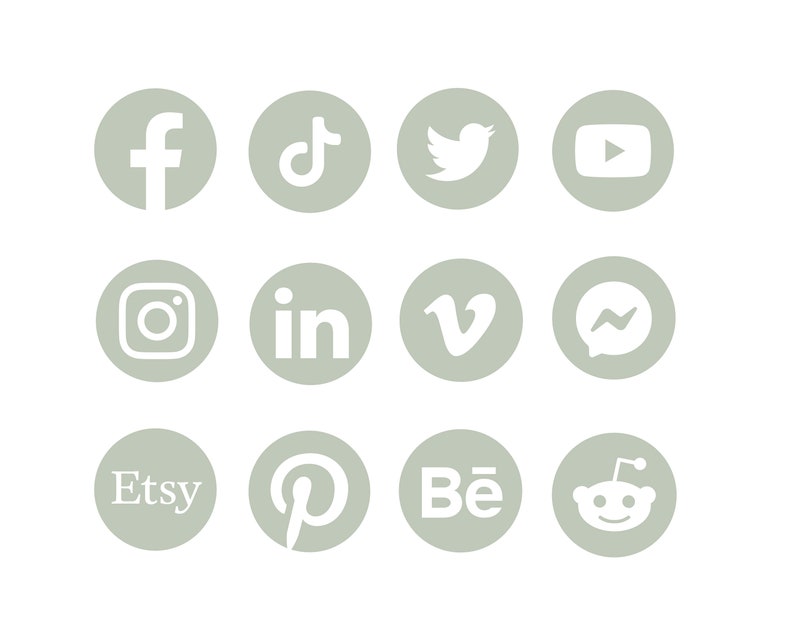 Sage Green Social Icons SVG / PNG / Adobe Illustrator - Etsy