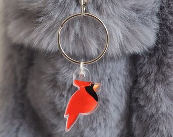 Red Cardinal Bird Keychain Key Fob Wristlet - Etsy