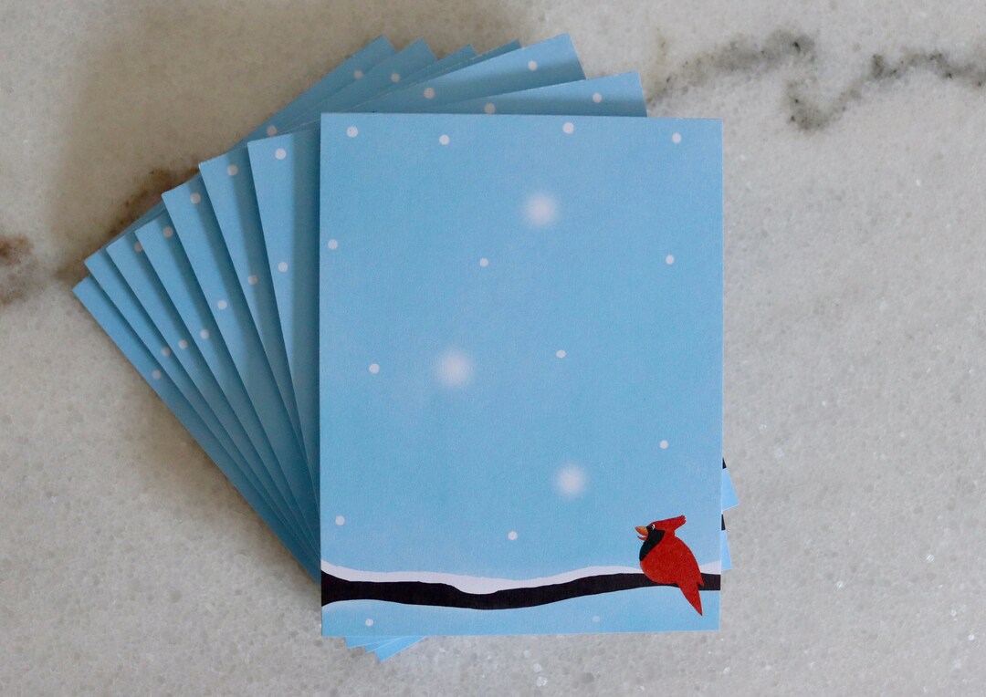 Winter Cardinal Notepad - Etsy