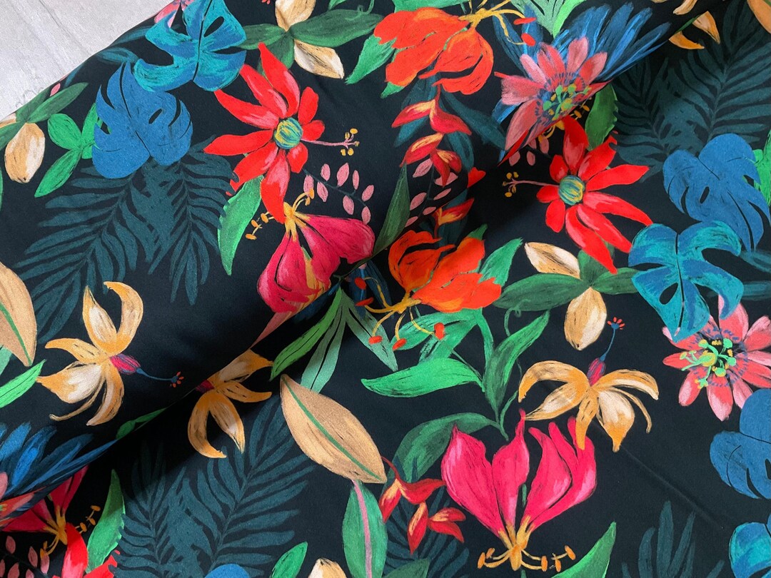 Paradiso Floral Viscose Lawn by Fabric Godmother - Etsy