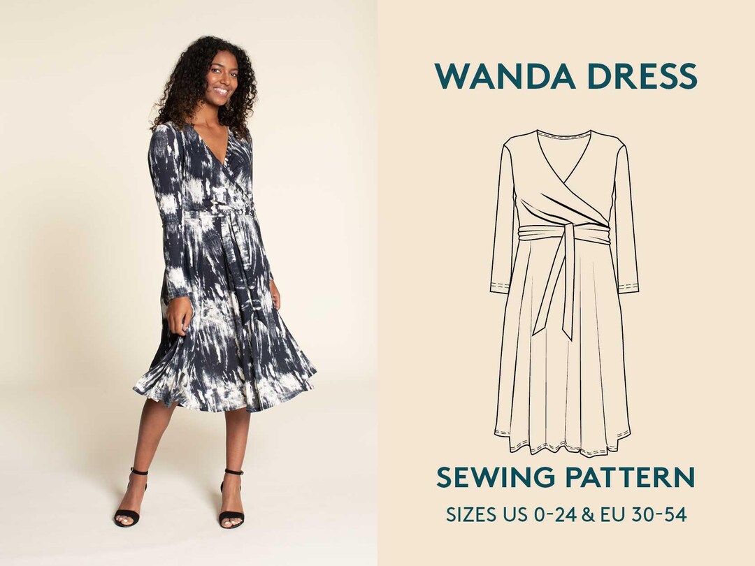 Wardrobe by Me Wanda Wrap Dress Paper Sewing Pattern - Sizes 26” - 42 ...