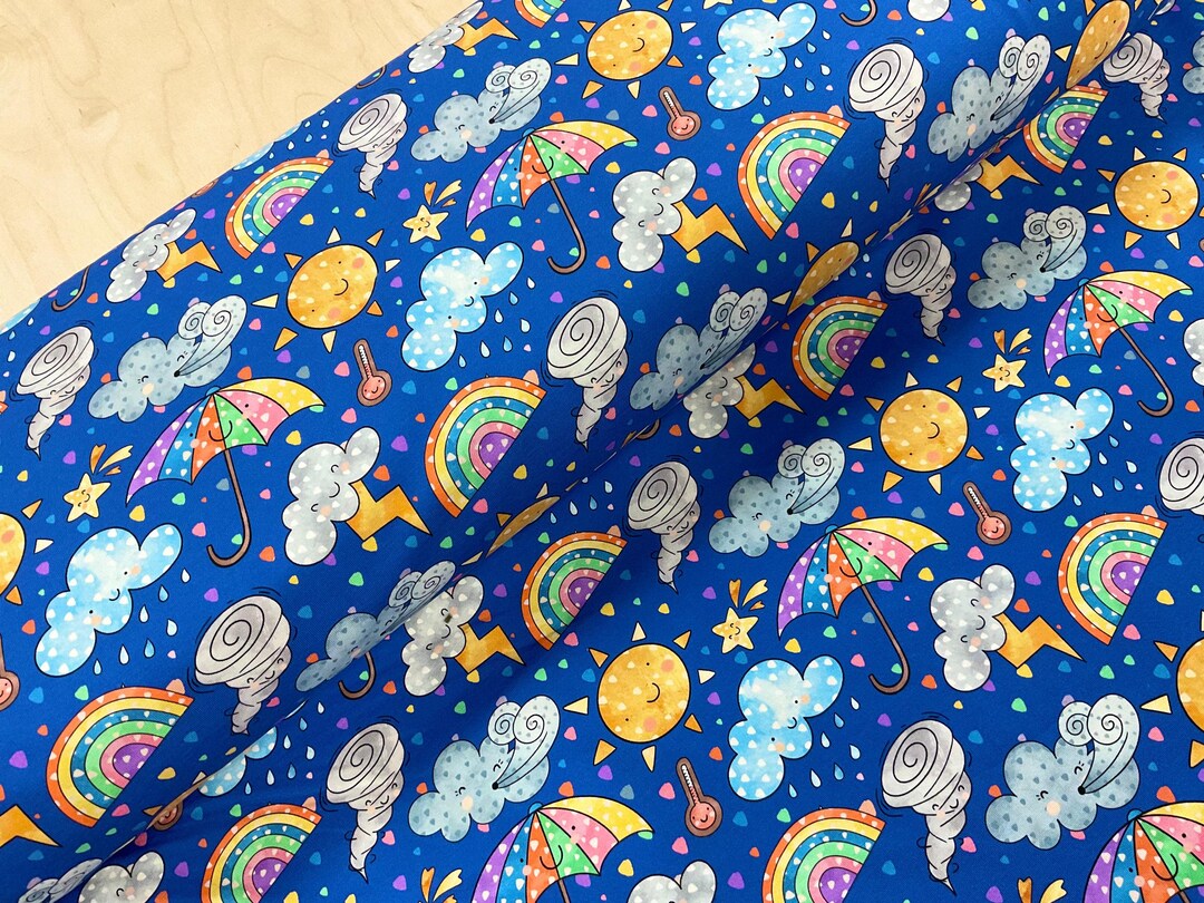 Stormy Weather Blue Cotton Jersey Fabric - Etsy