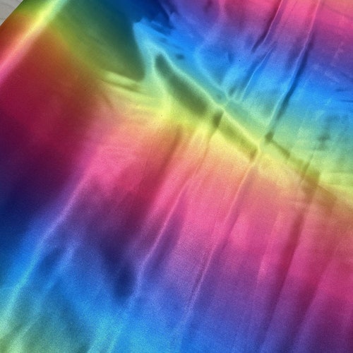 Rainbow Pride Satin Fabric | Etsy