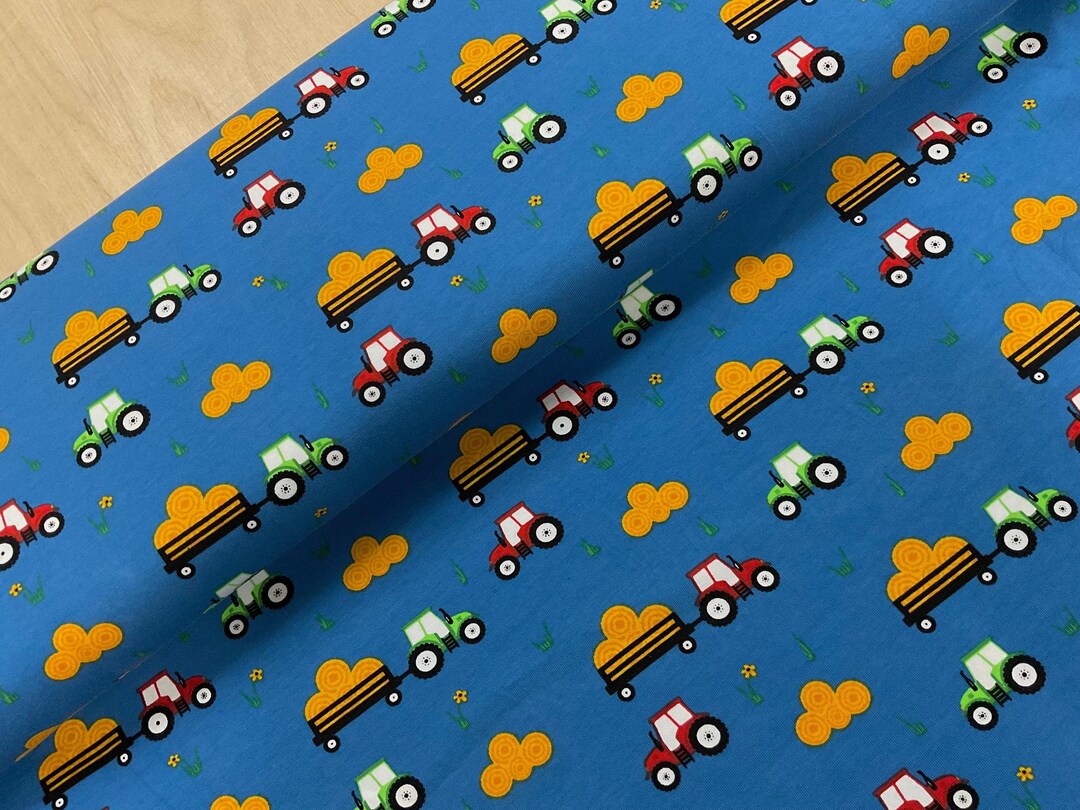 Tractor Pulling Cotton Jersey Fabric - Etsy