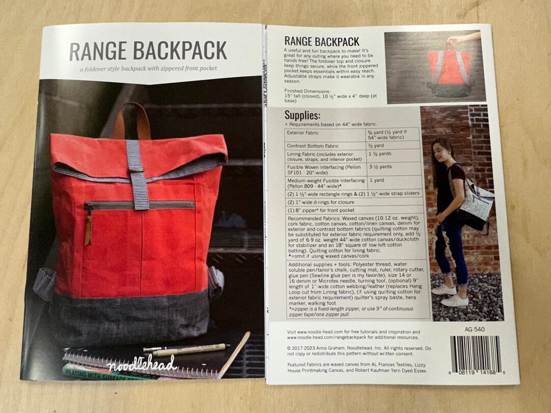 Noodlehead Range Backpack Sewing Pattern - Etsy