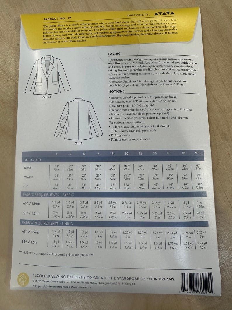 Closet Core Jasika Blazer Sewing Pattern - Etsy