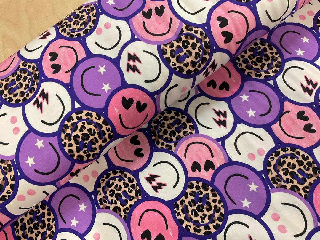 Smiley Faces French Terry - Etsy