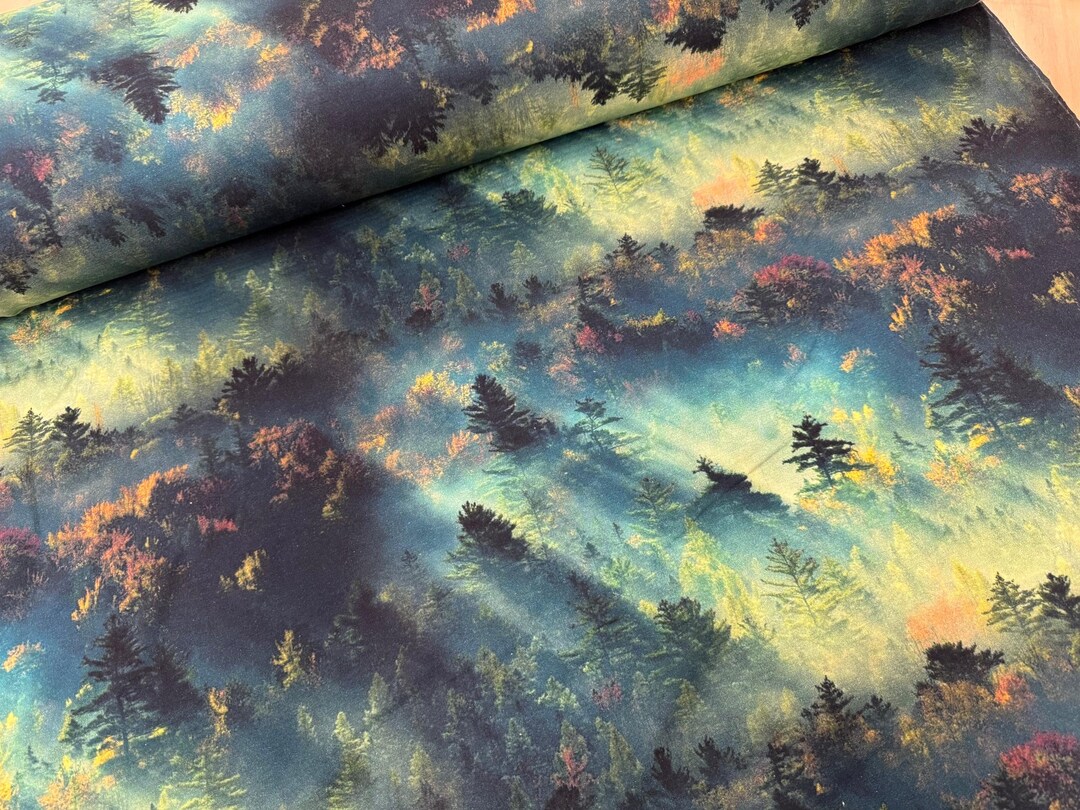 Green Forest BRUSHED BACK French Terry - Etsy