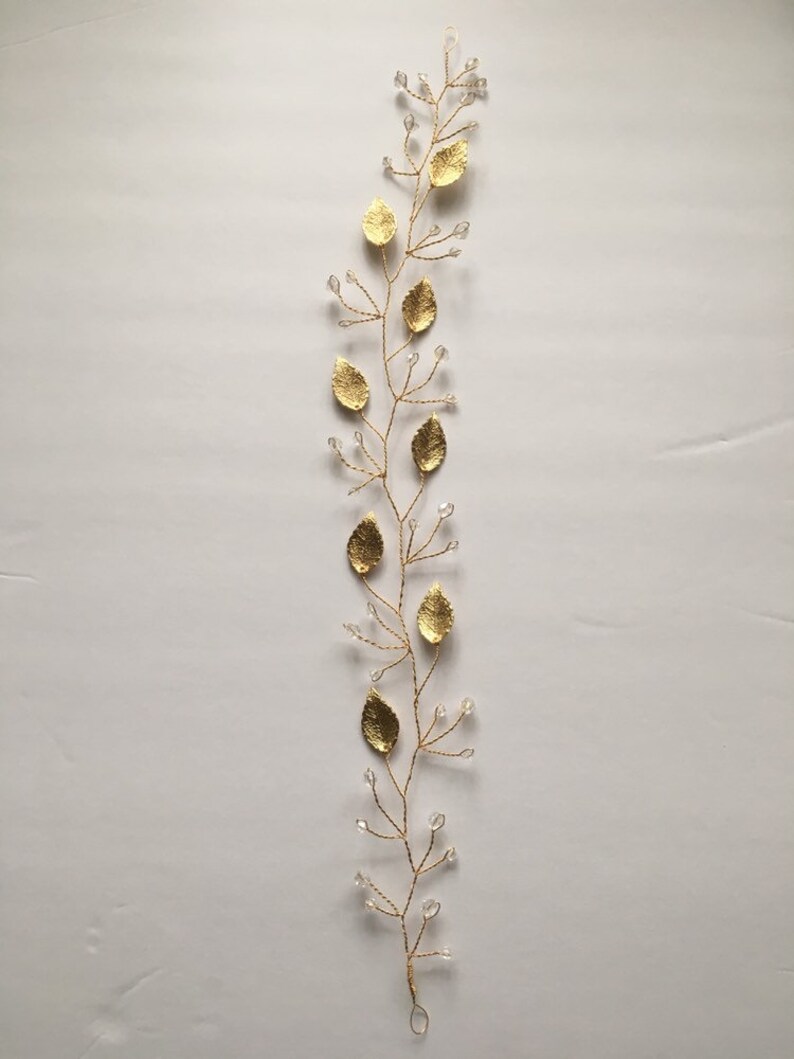 Greek Goddess Crown Bridal Hairpiece Gold Leaf Hair Vine - Etsy