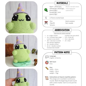 Frog Wizard Crochet Pattern, Amigurumi, PDF, Cute, Kawaii, Amphibian ...