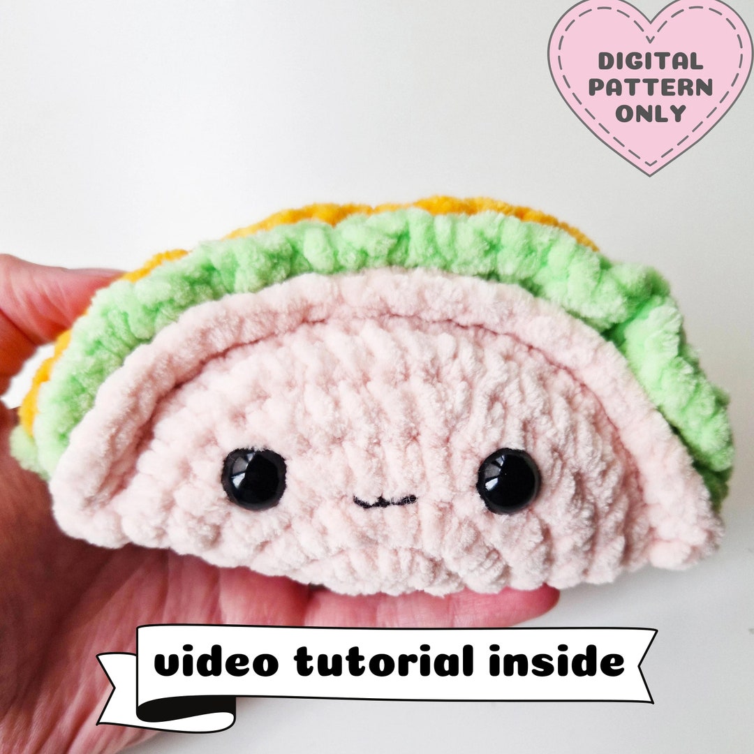 Taco Crochet Pattern With Fluffy Yarn, Small Amigurumi, Food, Cute ...