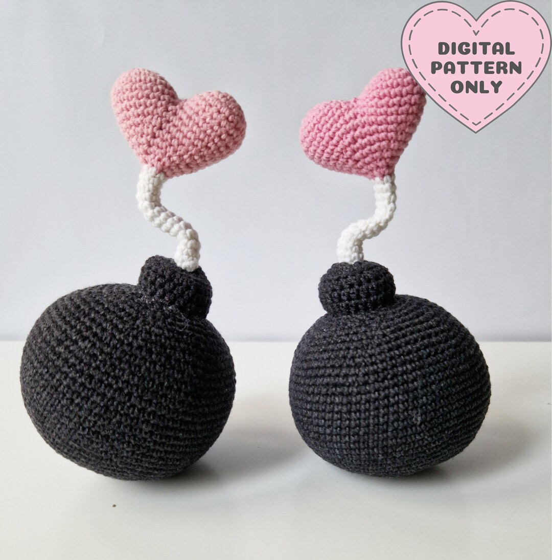 Love Bomb Crochet Pattern, Heart-shaped Bombs, Flame Crochet, Amigurumi ...