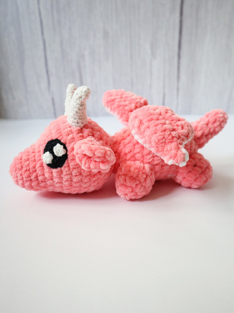Dragons Crochet Pattern Kawaii Sleeping Dragon Fluffy Yarn | Etsy