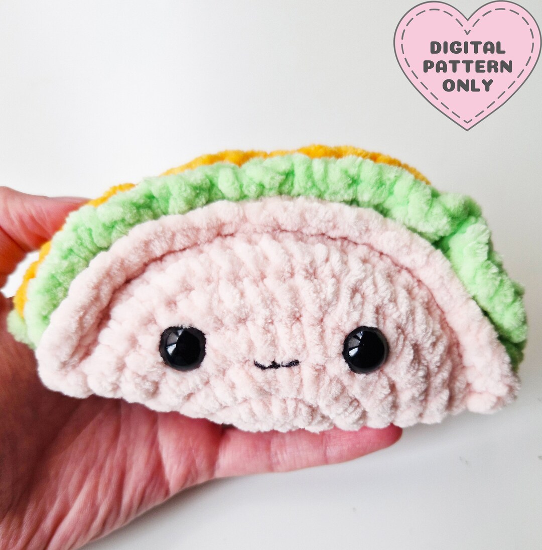 Taco Crochet Pattern With Fluffy Yarn, Small Amigurumi, Food, Cute ...