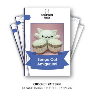 Bongo Meme Cat Crochet Pattern Kawaii Drummer Amigurumi - Etsy