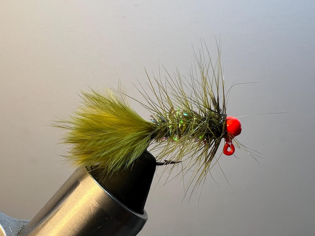 3 Pack of Olive Jigged Wooly Buggers, Fishing Jig, Fly Fishing Fly ...