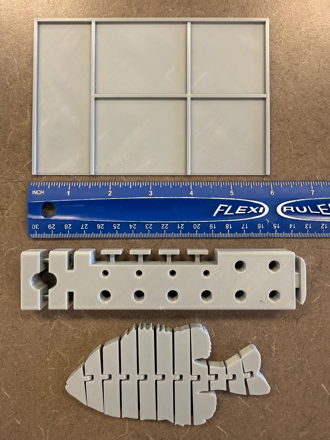 3D Printed Mat, Tool Caddy, and Flexible Fish- Gray - Etsy