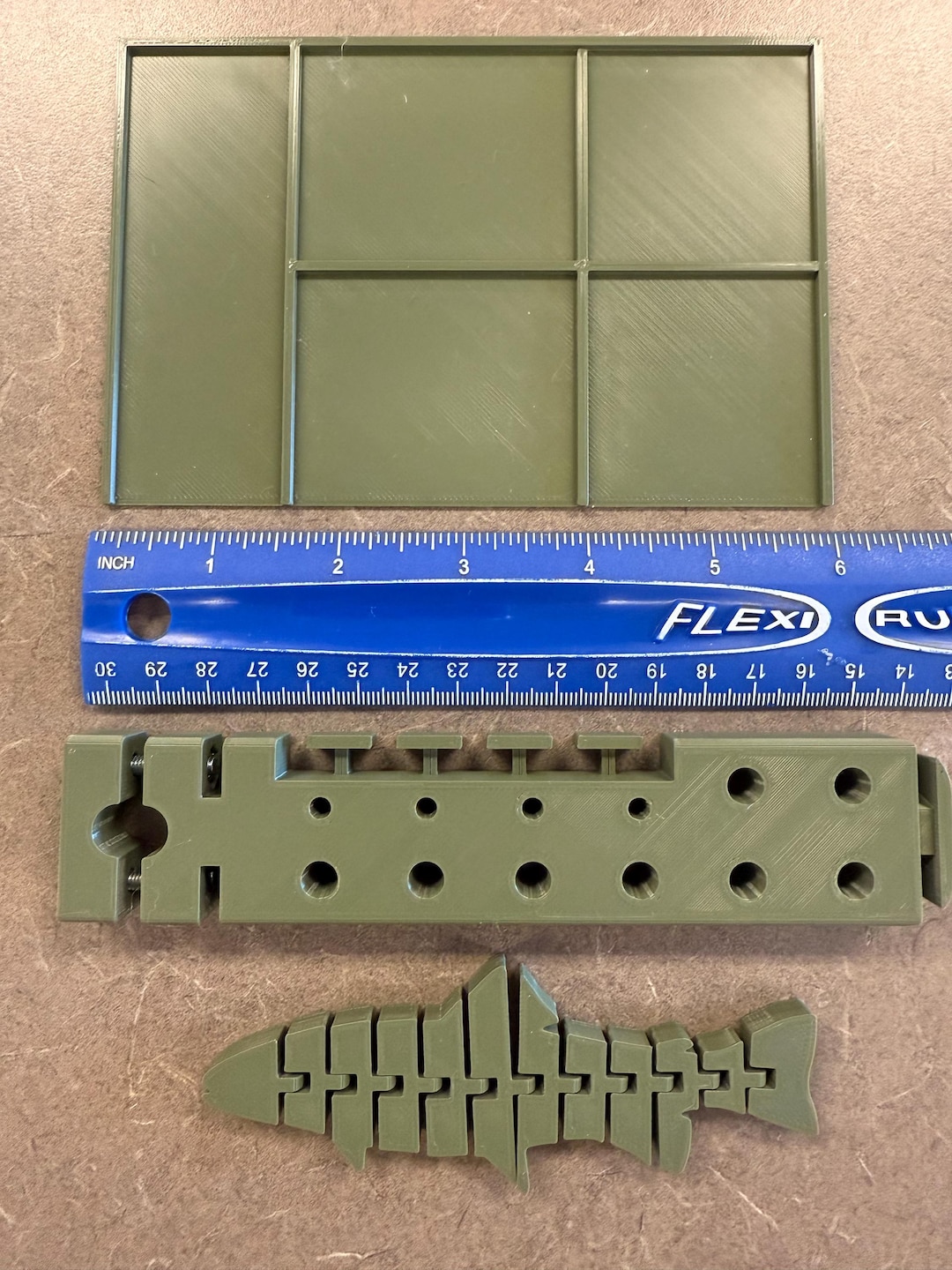 3D Printed Mat, Tool Caddy, and Flexible Fish- Olive - Etsy