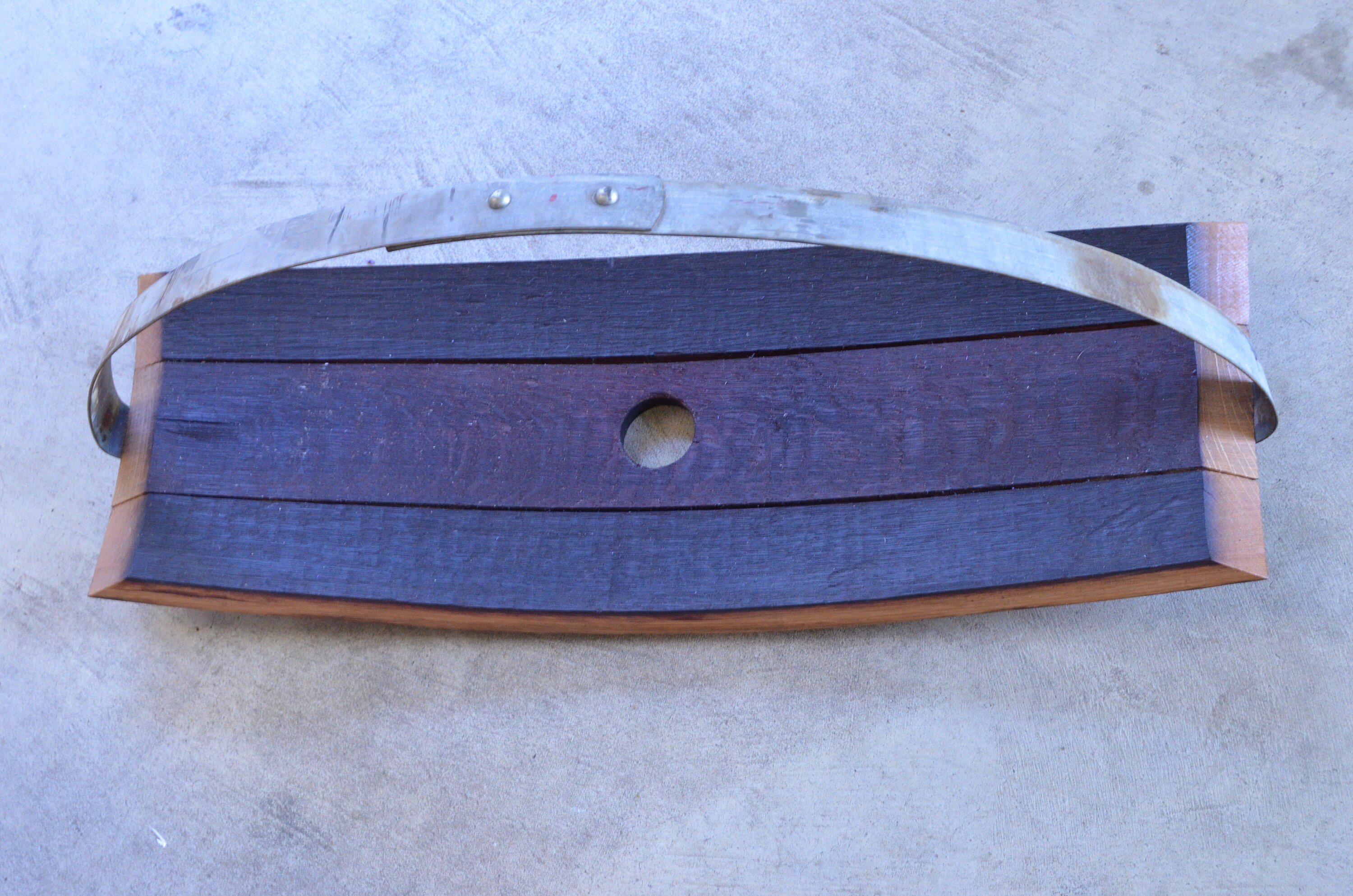 Reclaimed Wine Stave Table Center Piece and Hoop Cheese Board - Etsy