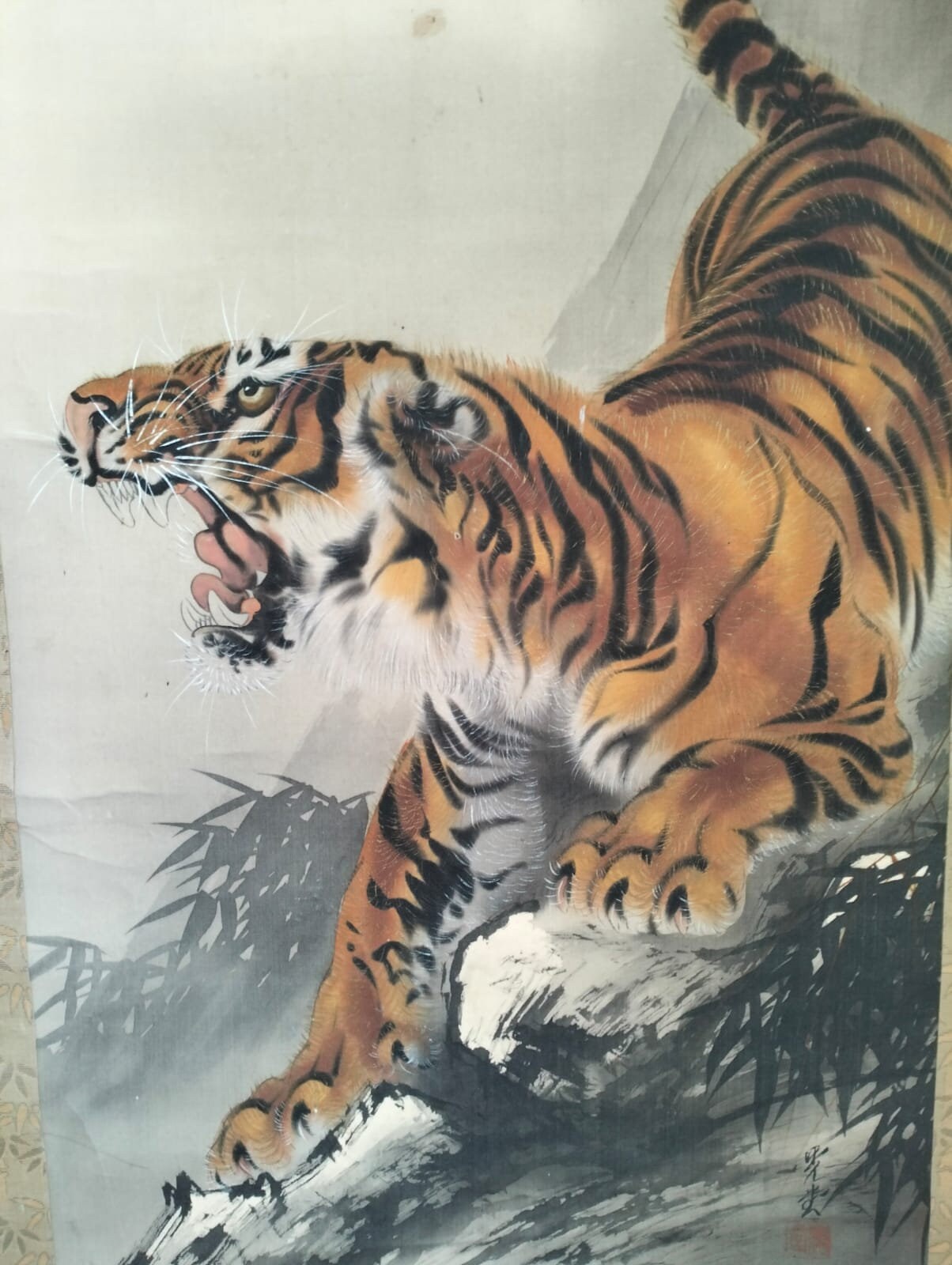 Tiger Scroll Wall Painting,hanging Scroll,tiger Wall Decor,antique ...