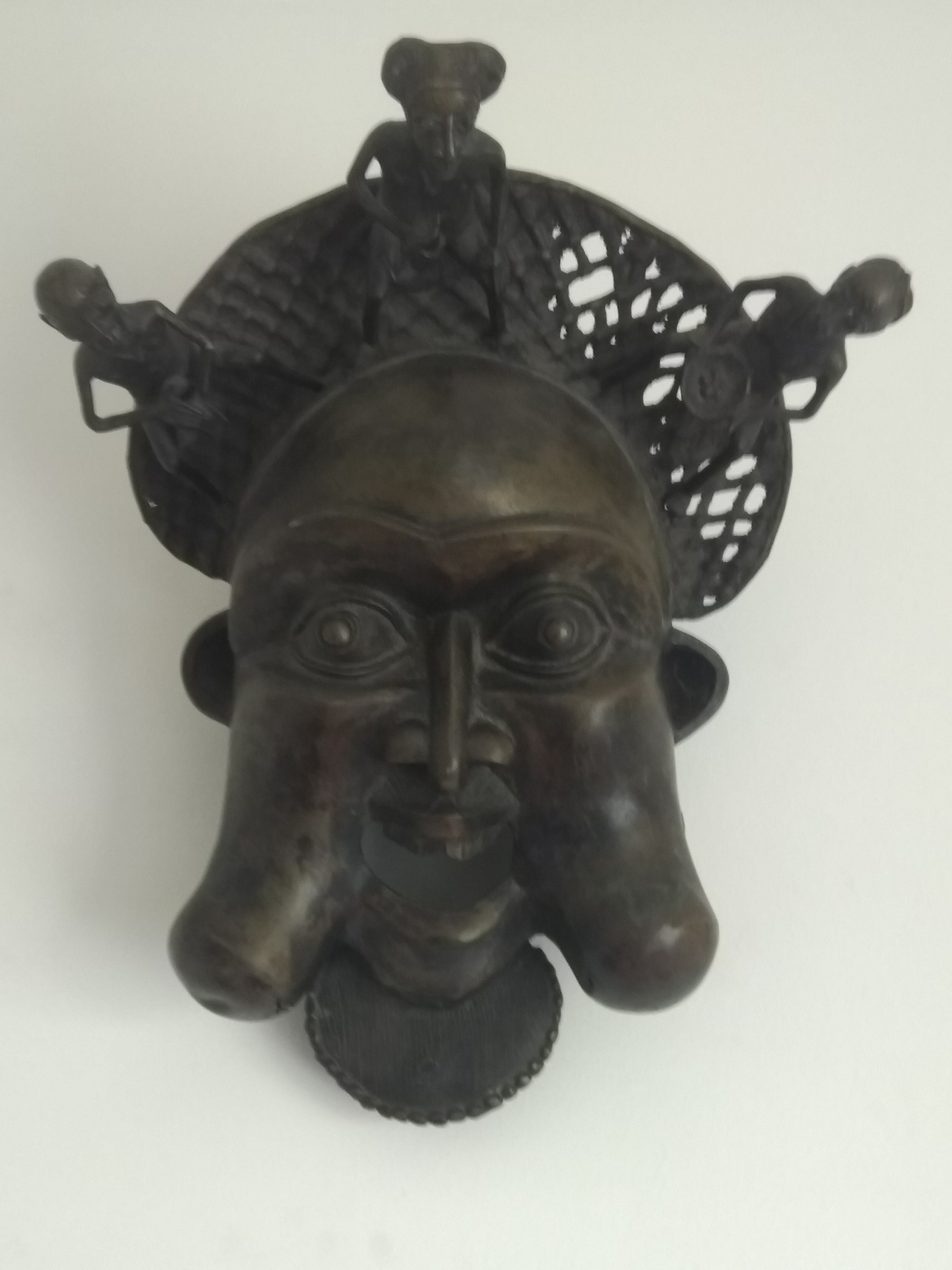 African Bronze Mask,benin Bronze Mask,original African Art, African Art ...