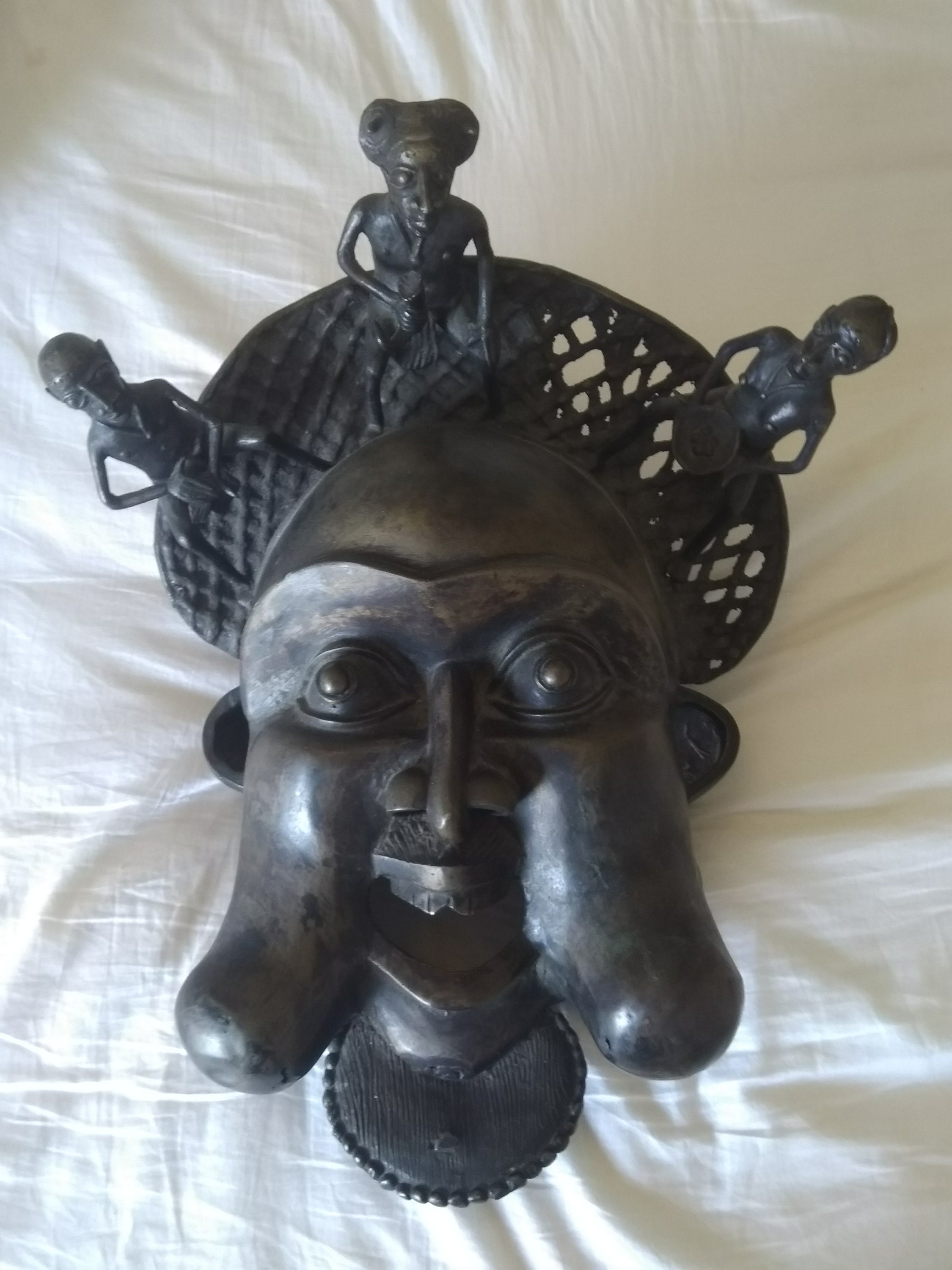 African Bronze Mask,benin Bronze Mask,original African Art, African Art ...
