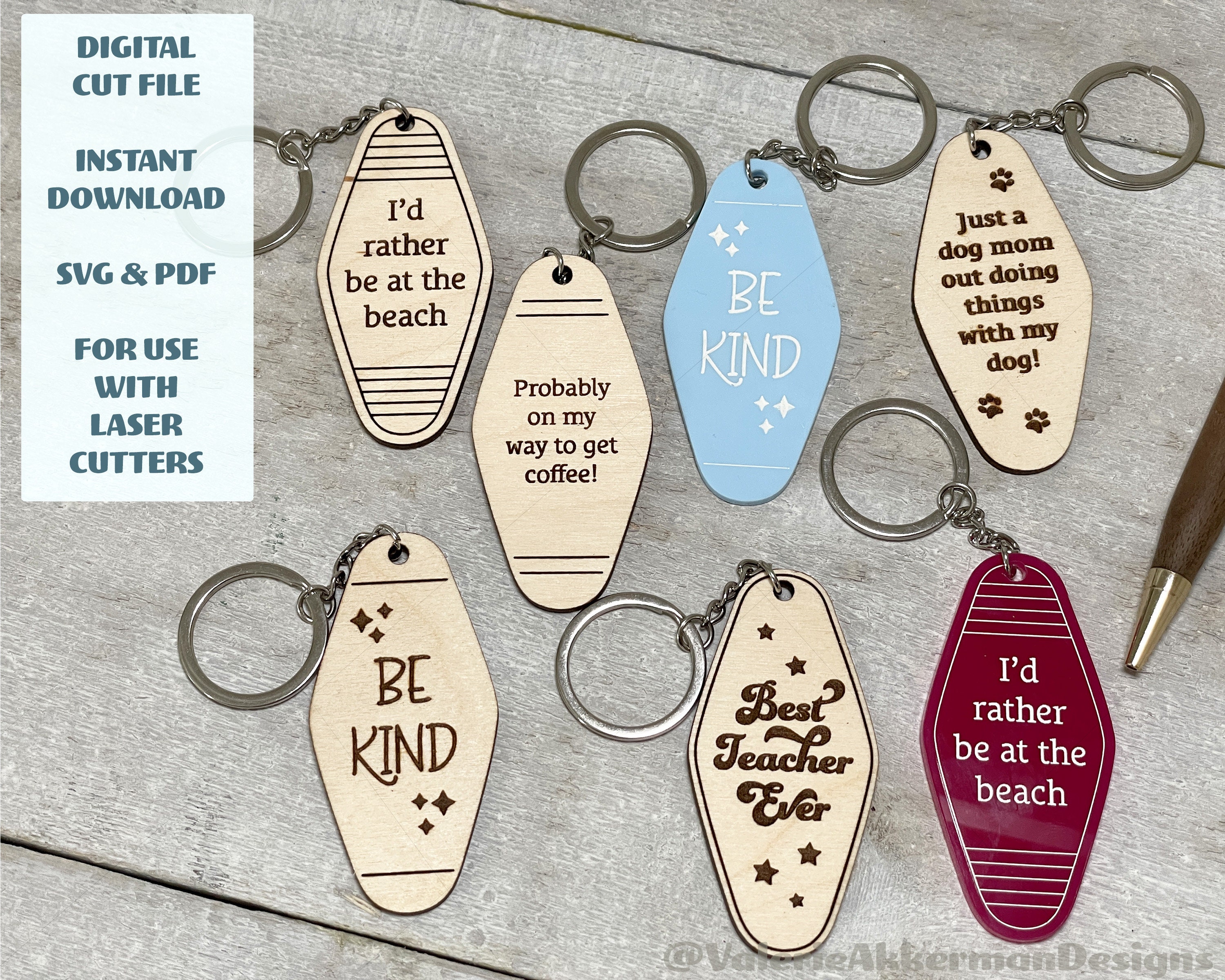 Digital Cut File Retro Motel Keychain, Vintage Hotel Keychain, for Use ...