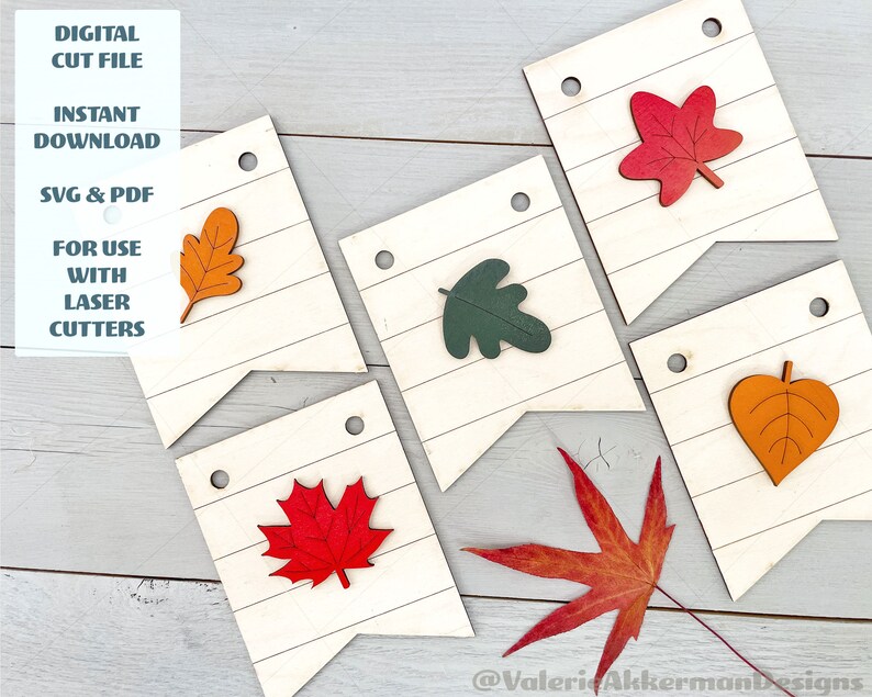 Fall Leaf Banner Digital Cut File Svg Cut File Laser Cut - Etsy Canada