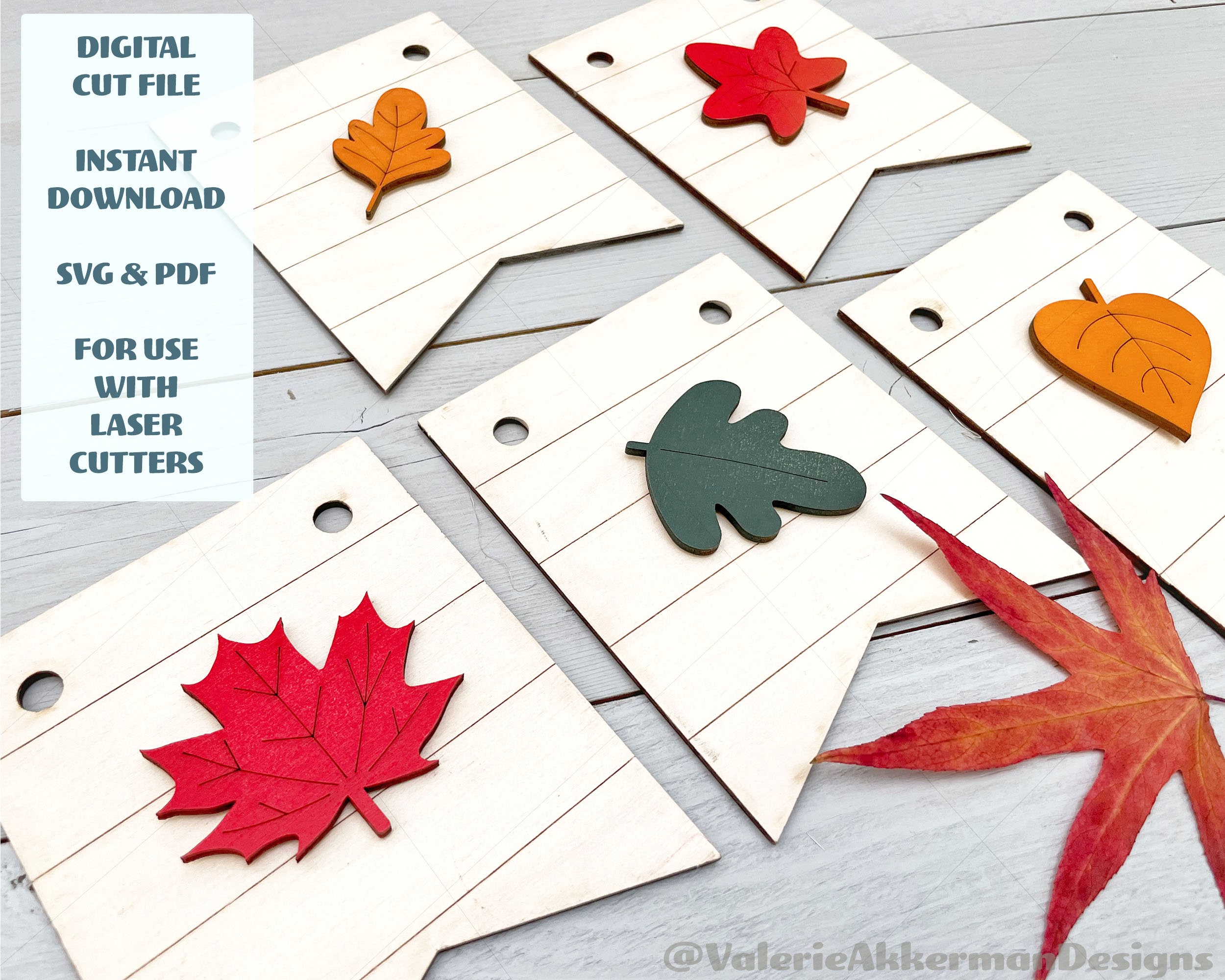 Fall Leaf Banner Digital Cut File Svg Cut File Laser Cut - Etsy Canada