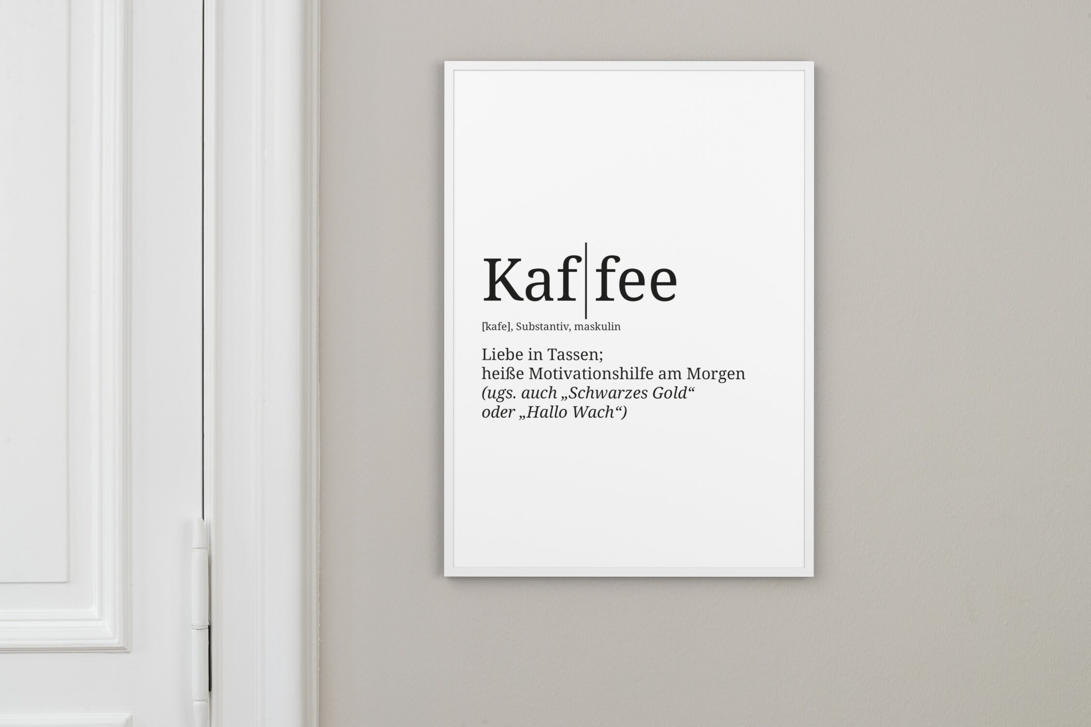 Definition: Kaffee | Format wählbar | Premium Spruch-Poster für Küche ...
