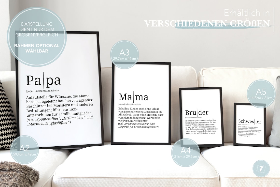 Definition: Tja | Format wählbar | Premium Spruch-Poster für Küche ...