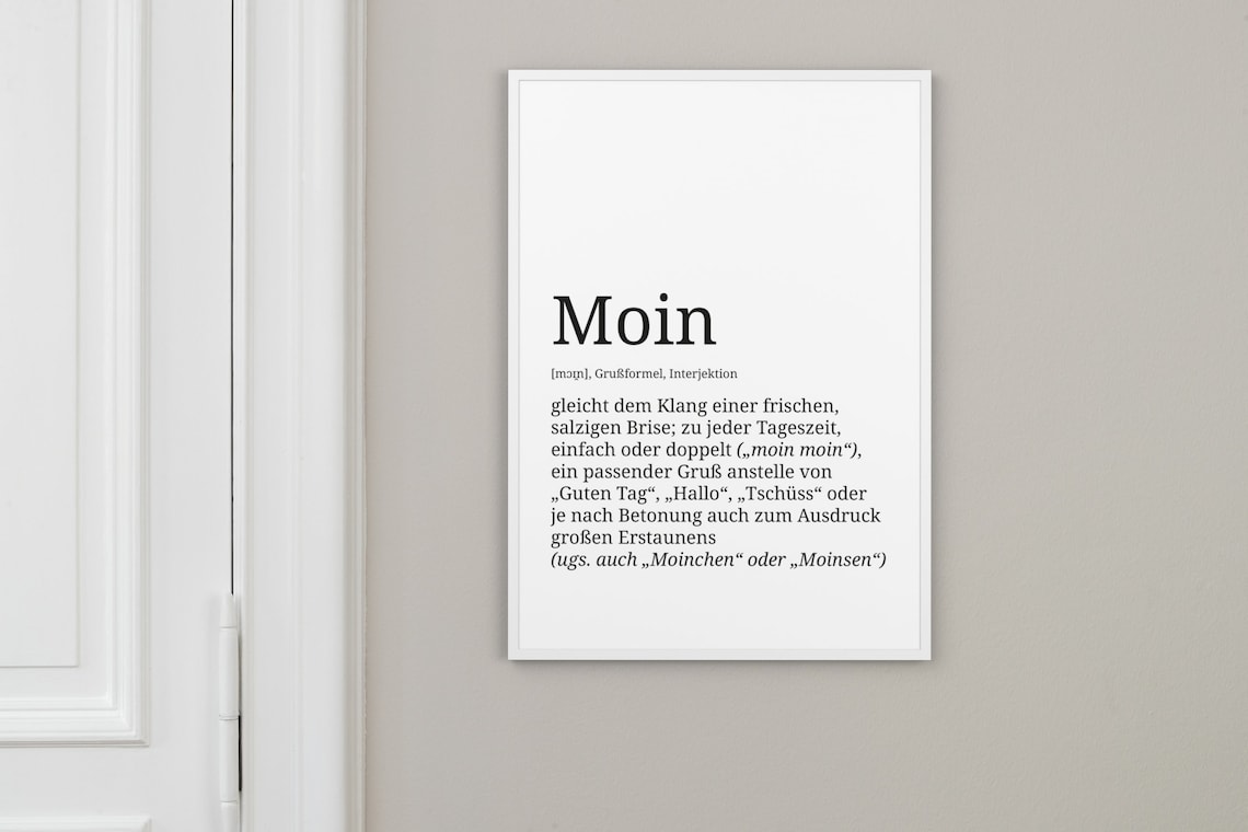 Definition: Moin Format wählbar Premium Spruch-Poster für - Etsy.de