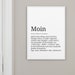 Definition: Moin Format wählbar Premium Spruch-Poster für Küche ...