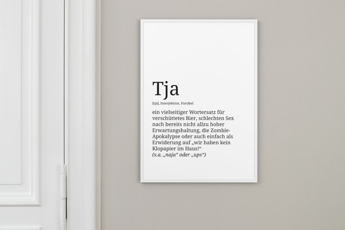 Definition: Tja Format wählbar Premium Spruch-Poster für | Etsy