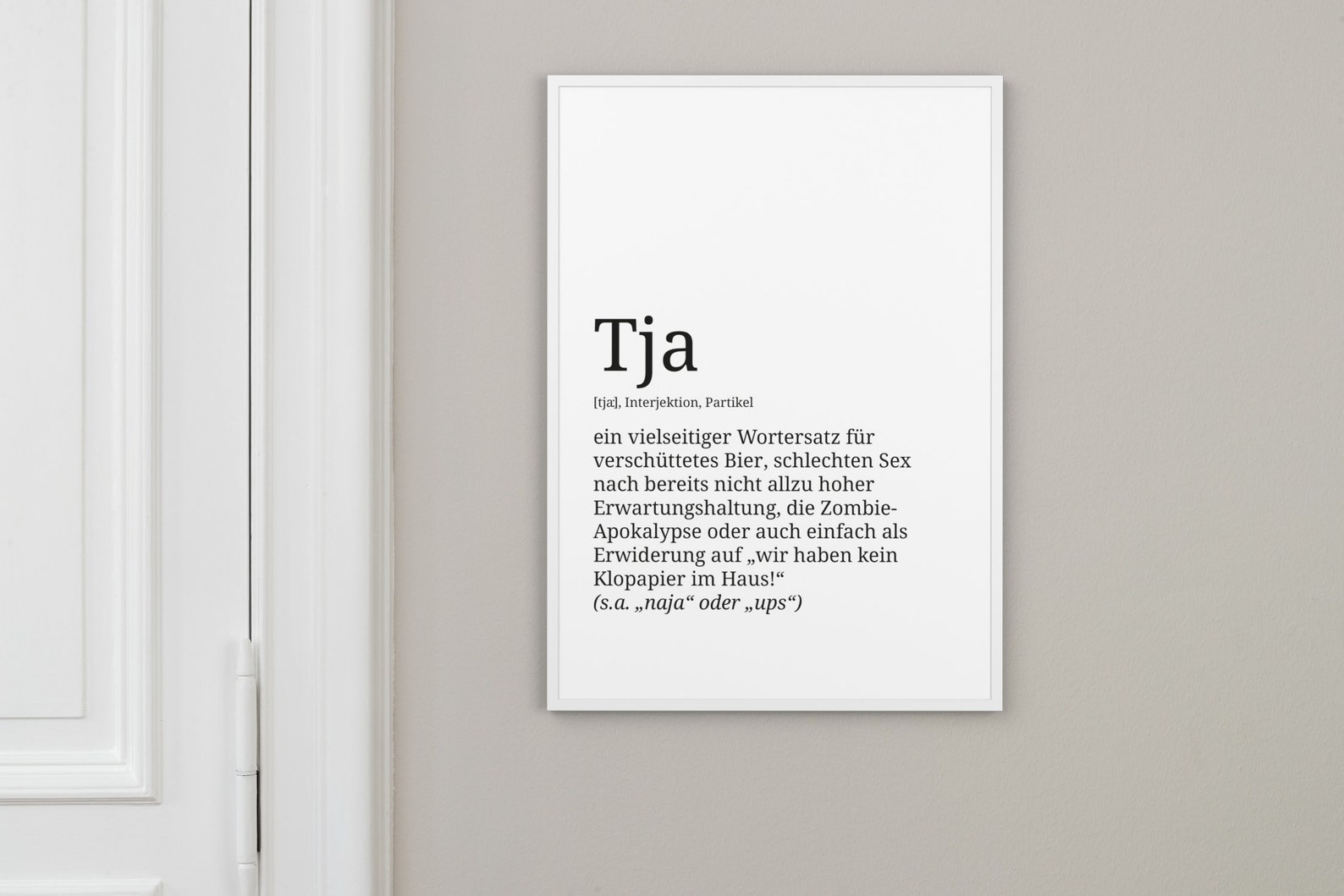 Definition: Tja | Format wählbar | Premium Spruch-Poster für Küche ...