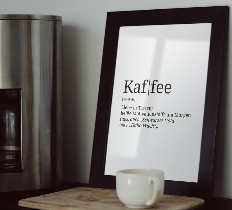 Definition: Kaffee Format wählbar Premium Spruch-Poster | Etsy