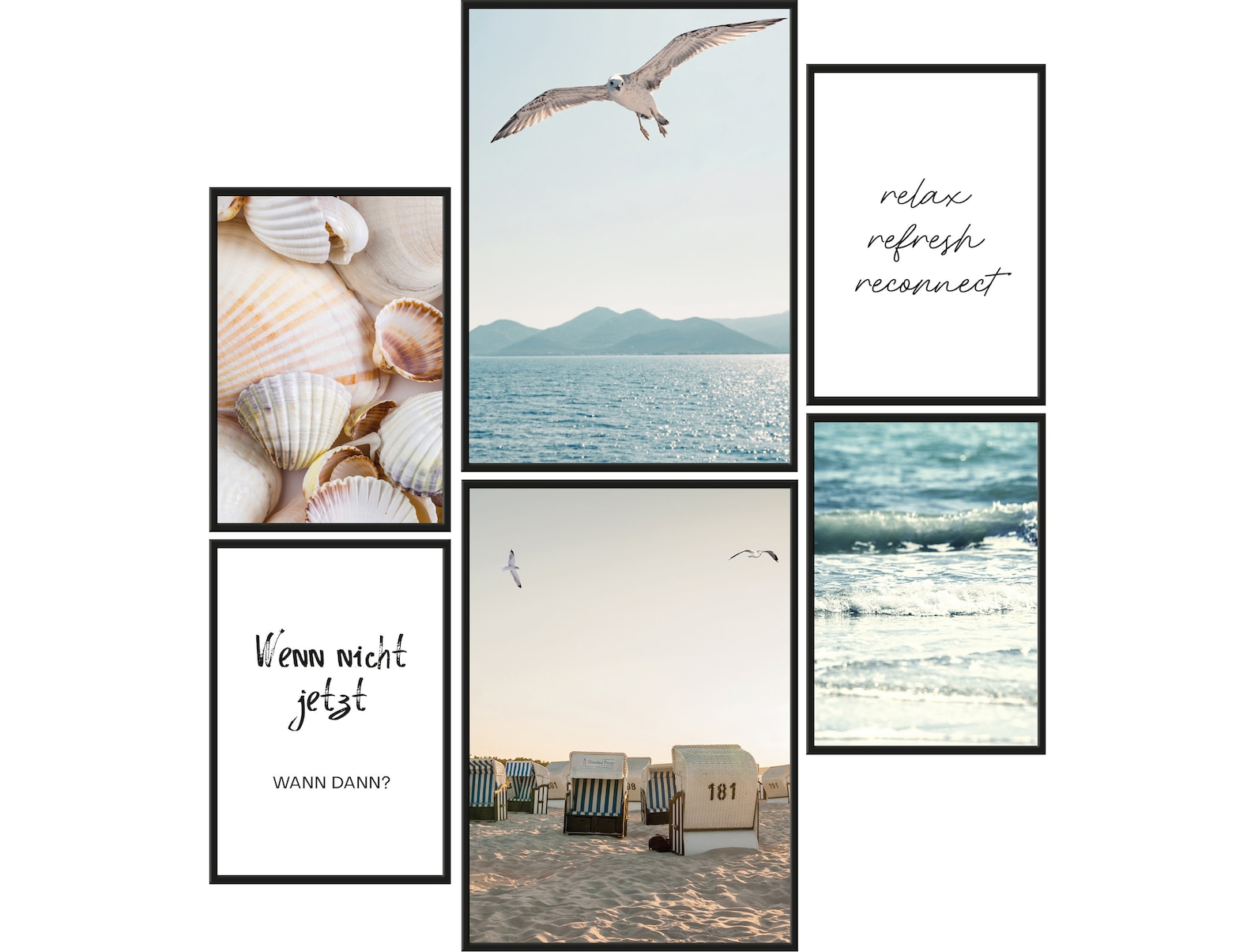 Mood-Poster Set Strand und Meer Bilder optional mit Rahmen - Etsy.de