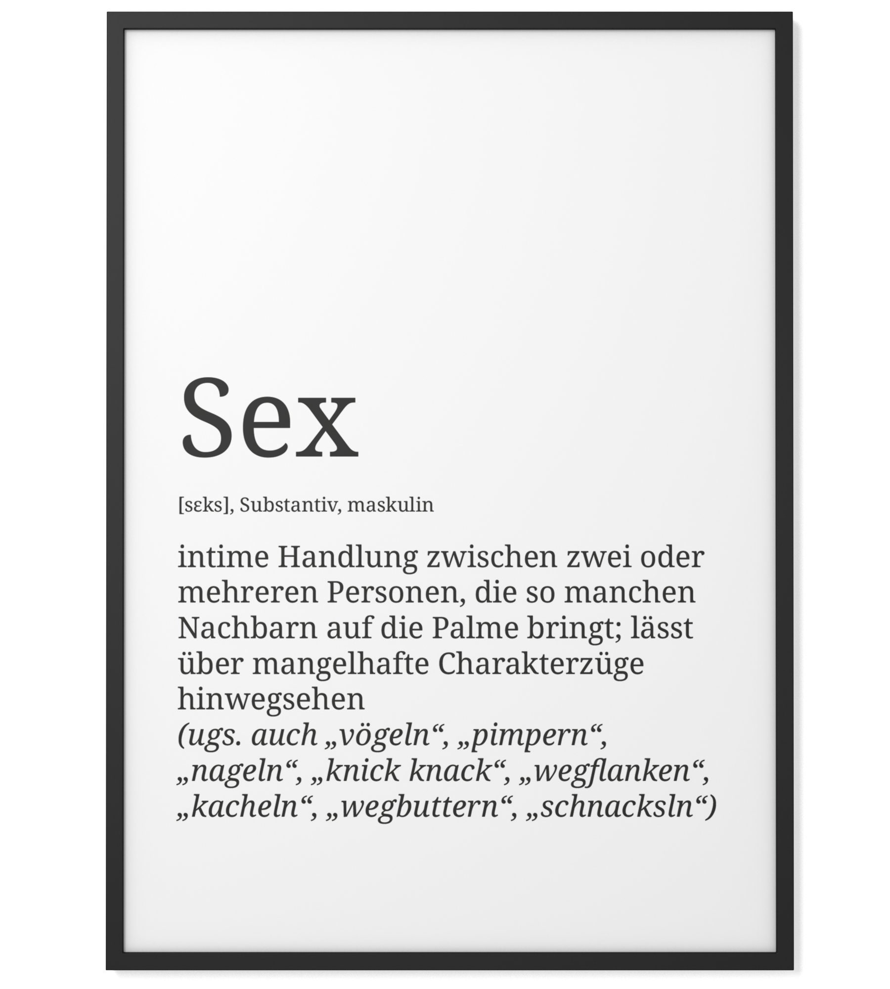 Definition Sex Format Wählbar Premium Spruch Poster Für Etsy De