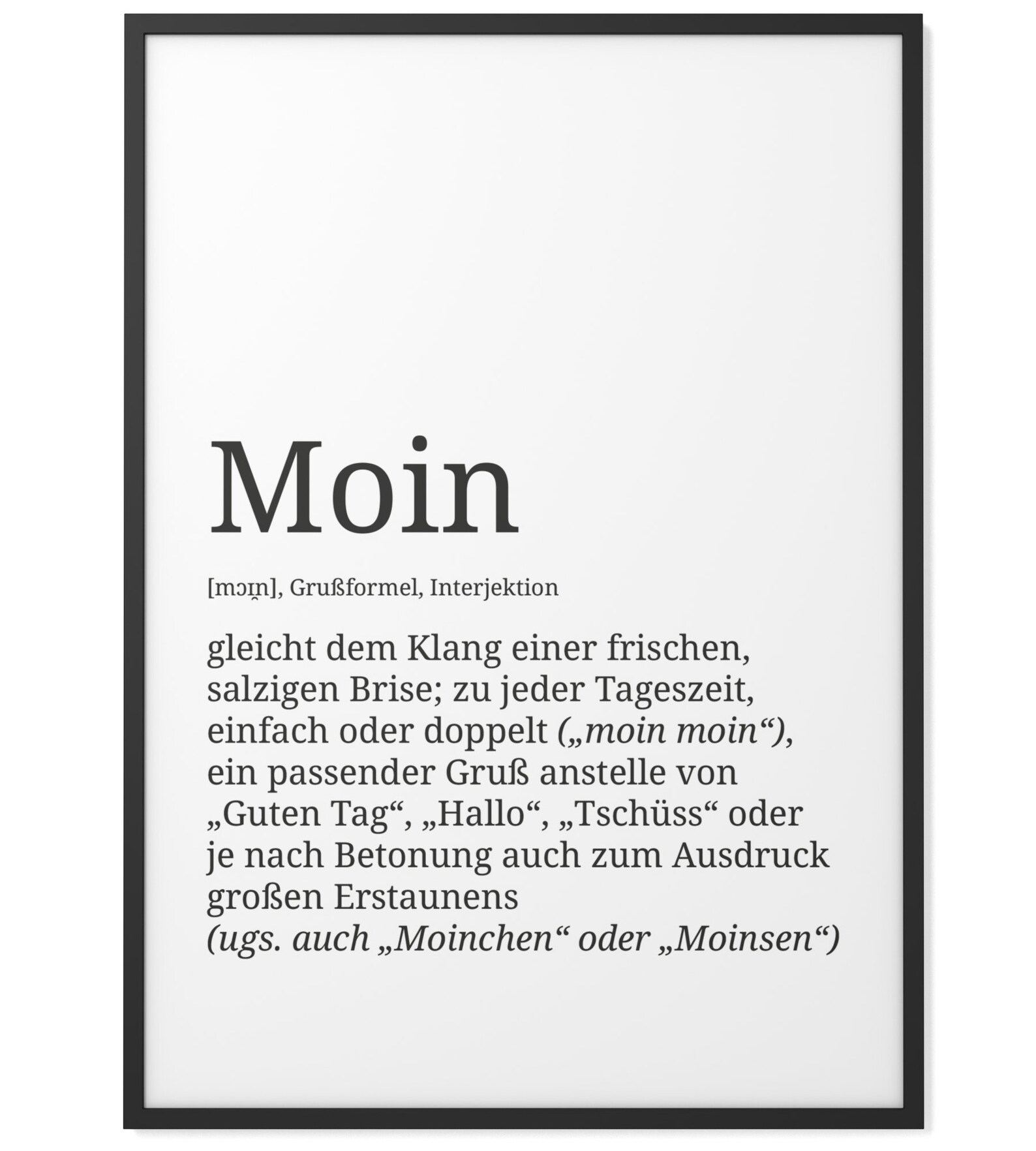 Definition: Moin Format wählbar Premium Spruch-Poster für - Etsy.de