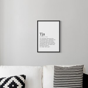 Definition: Tja | Format wählbar | Premium Spruch-Poster für Küche ...