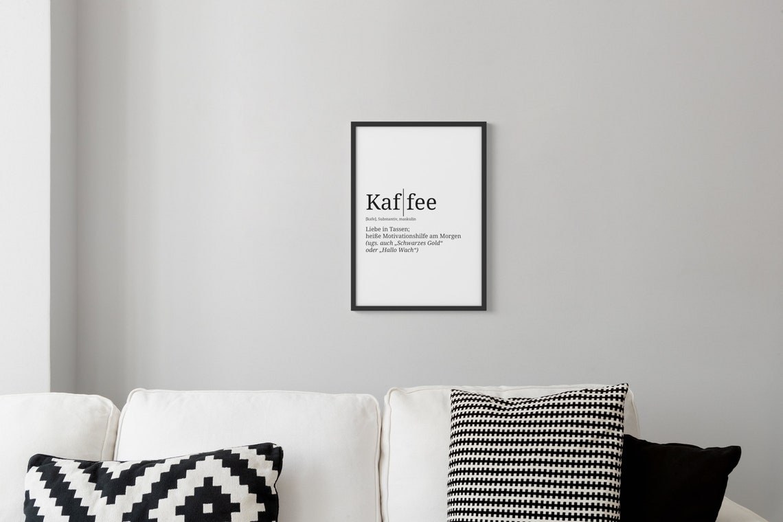 Definition: Kaffee | Format wählbar | Premium Spruch-Poster für Küche ...