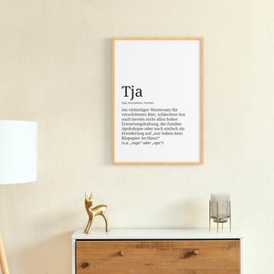 Definition: Tja | Format wählbar | Premium Spruch-Poster für Küche ...